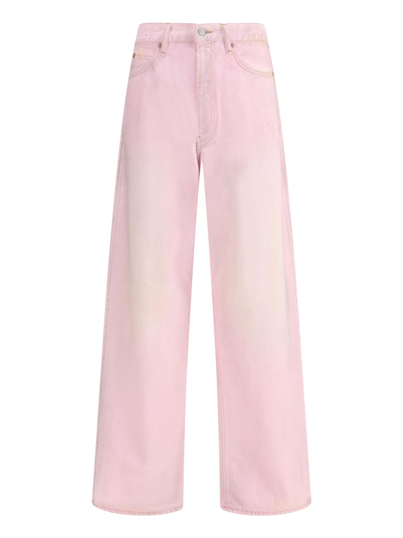 ACNE STUDIOS Acne Studios Wide Leg Jeans in Pale Pink Denim